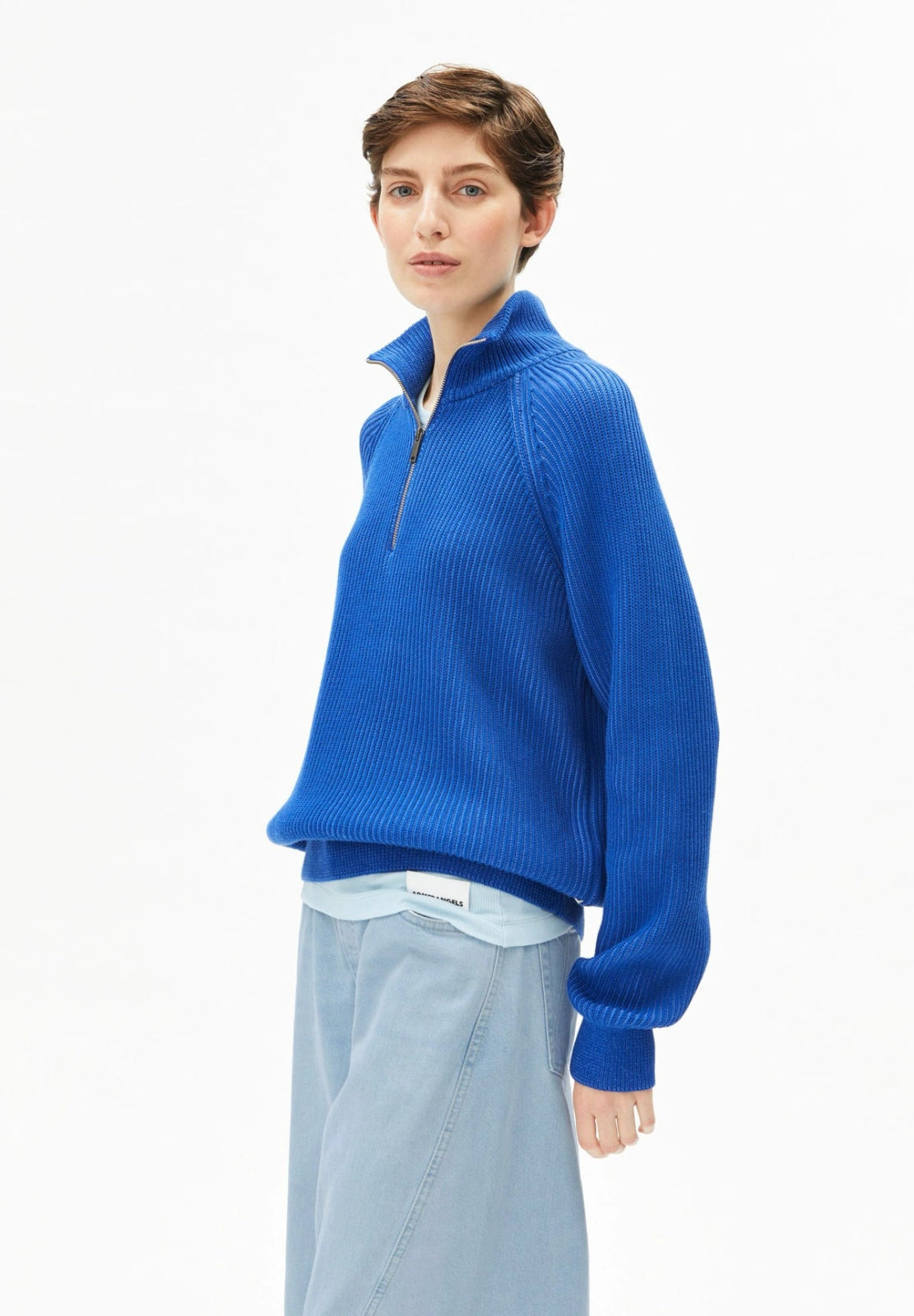 VANISÉ Strickpullover • dynamo blue-light dynamo blue | ARMEDANGELS ...