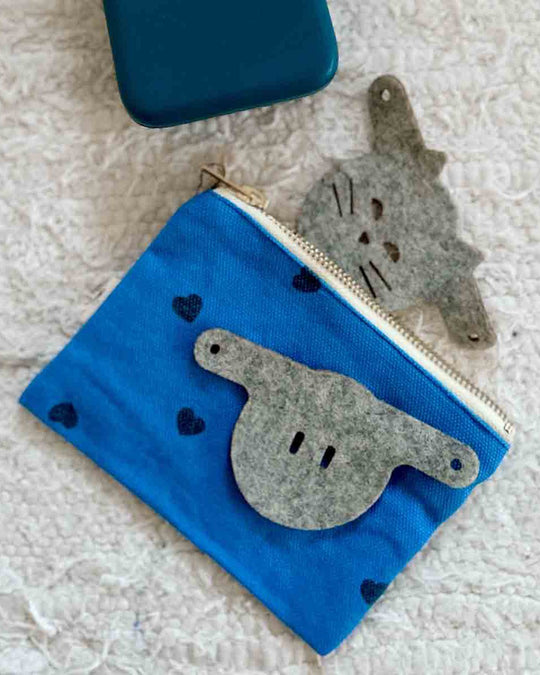 MARIE Mini-Beutel • Greek Blue Color Print Heart | Rose in April – ROSA ECK